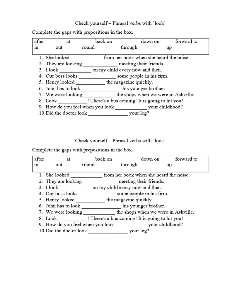 Phrasal Verb Look | PDF | Linguistics | Syntax