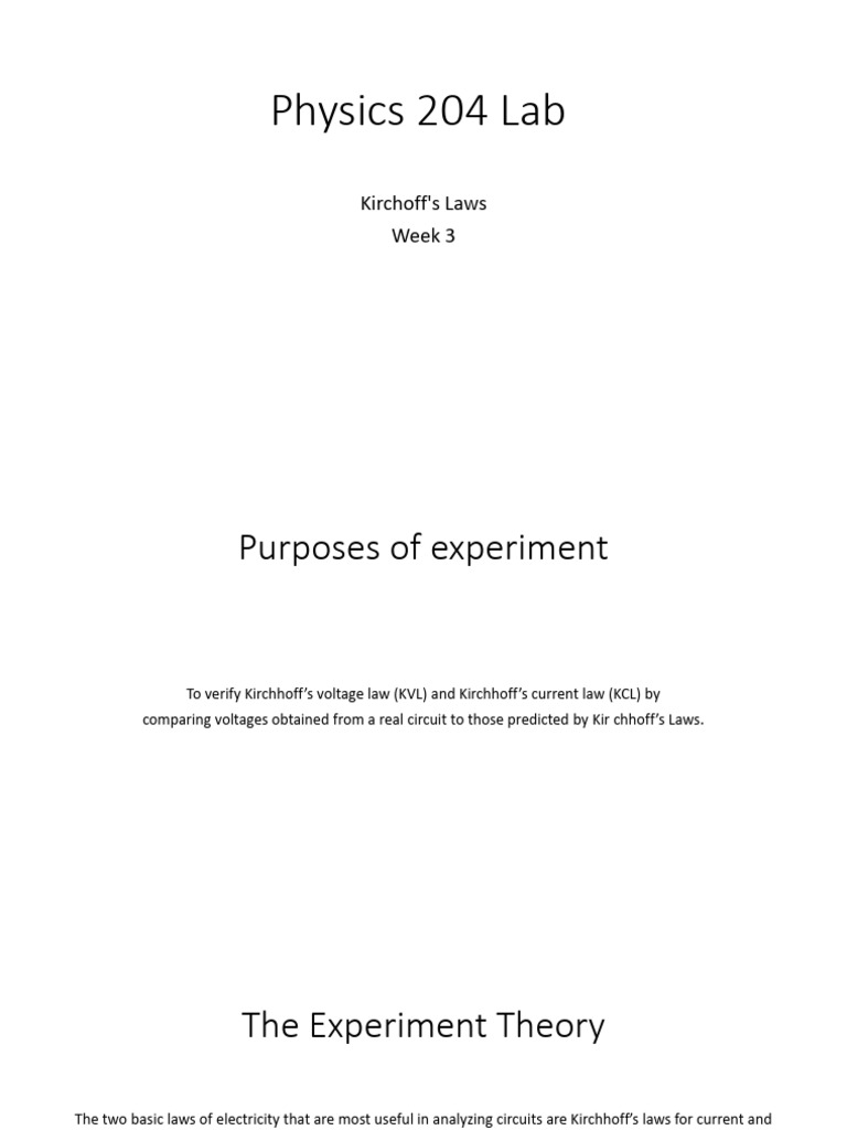 Physics 204 Lab4 | PDF | Electrical Network | Voltage