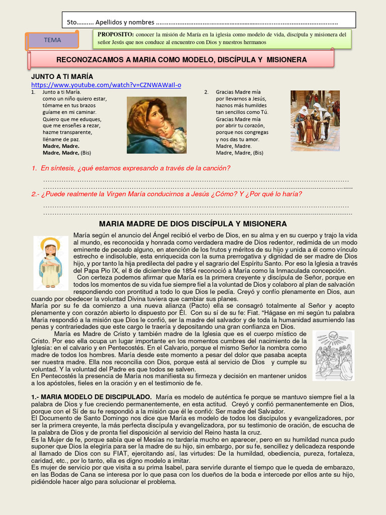 María: Modelo de Fe y Discipulado | PDF | María, madre de Jesús | Fe