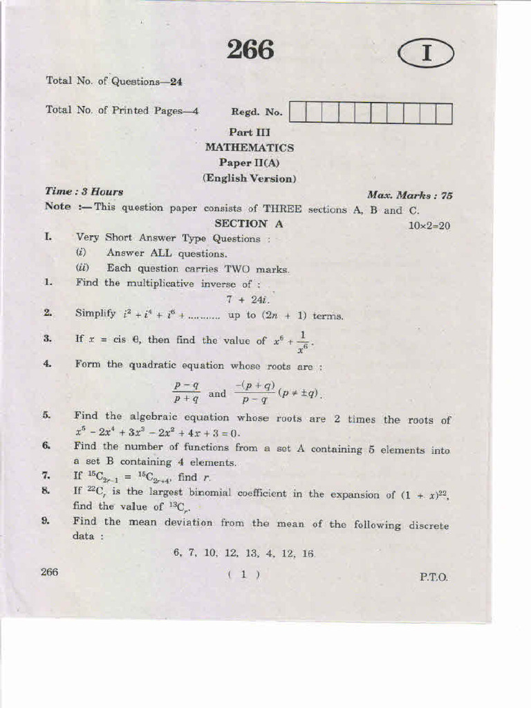 Maths 2a Papers | Download Free PDF | Mathematics | Elementary Mathematics
