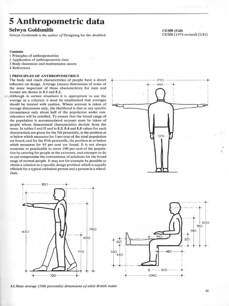 Anthropometric data | PDF