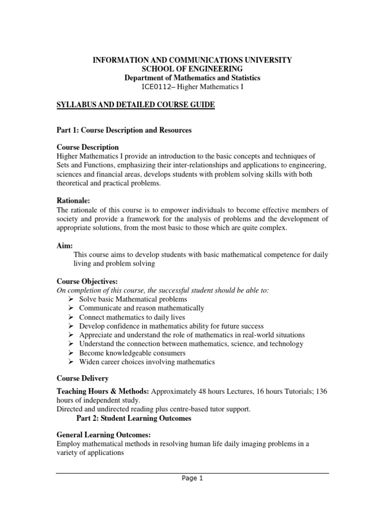 Higher Mathematics 1 (Eng) | PDF | Mathematics | Complex Number