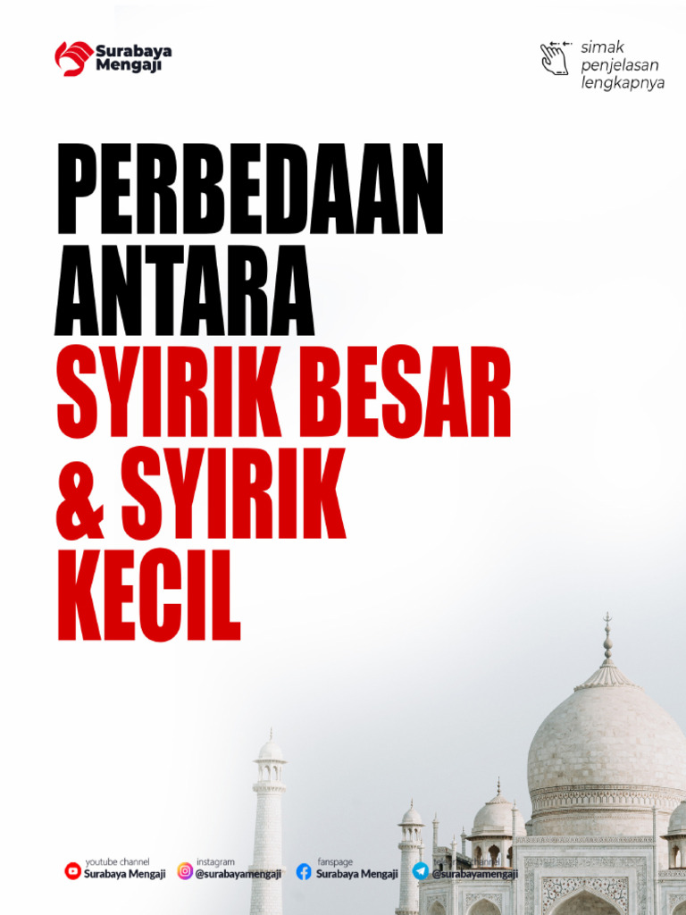 Perbedaan Antara Syirik Besar & Syirik Kecil | PDF