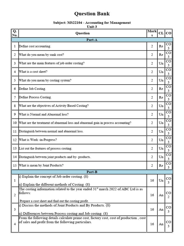 Accounts 3-4 Question Bank | Download Free PDF | Profit (Economics ...