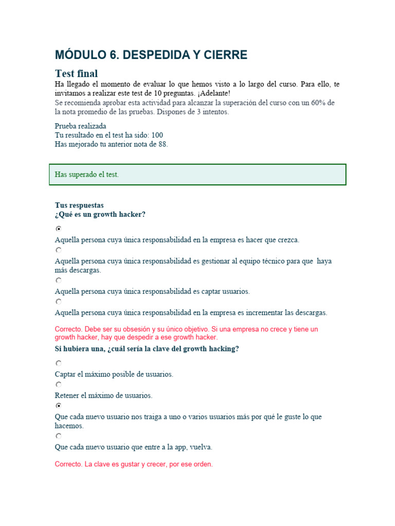 Módulo 6. Despedida y Cierre | PDF | Aplicación movil | Marketing