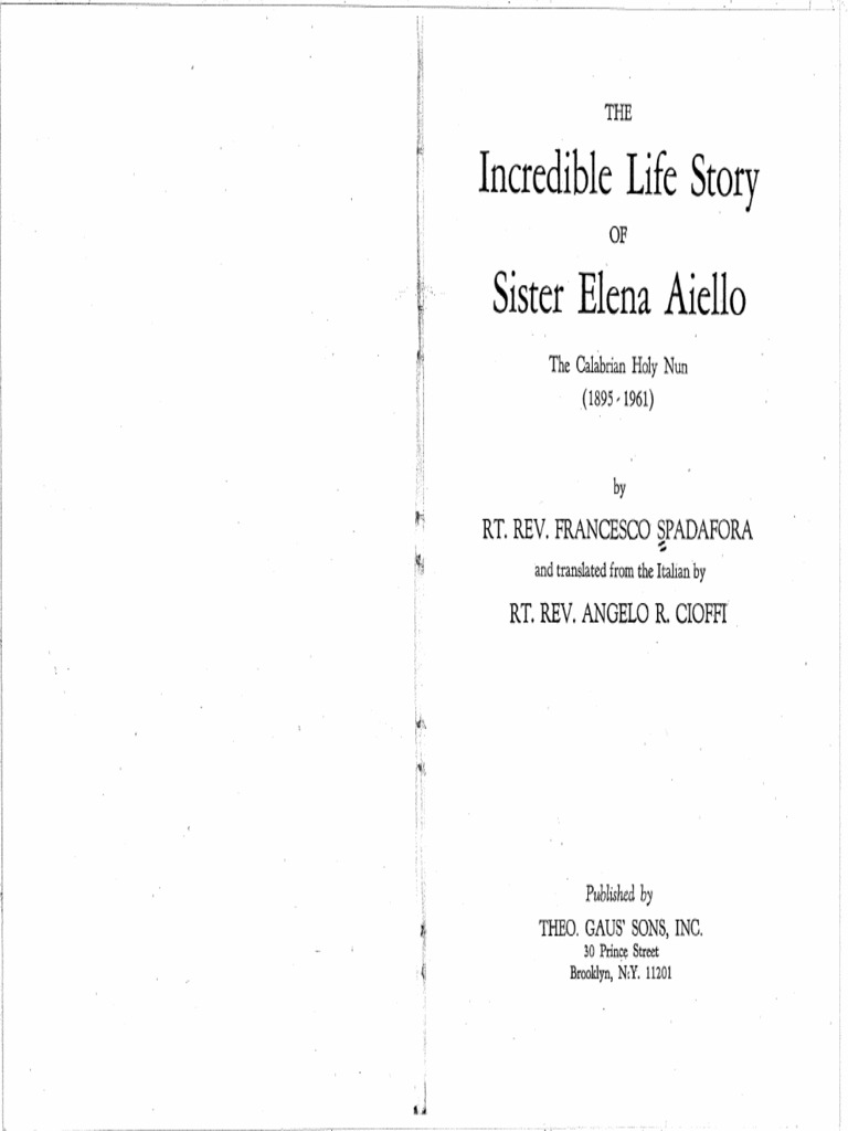 The Incredible Life Story of Sister Elena Aiello | PDF