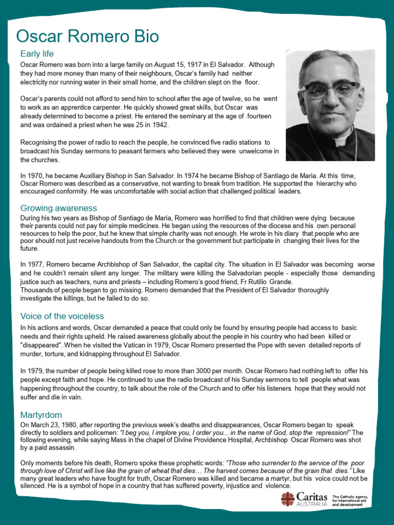 Oscar Romero: Early Life and Impact | PDF