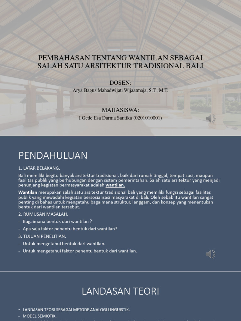 Arsitektur Wantilan Tradisional Bali | PDF