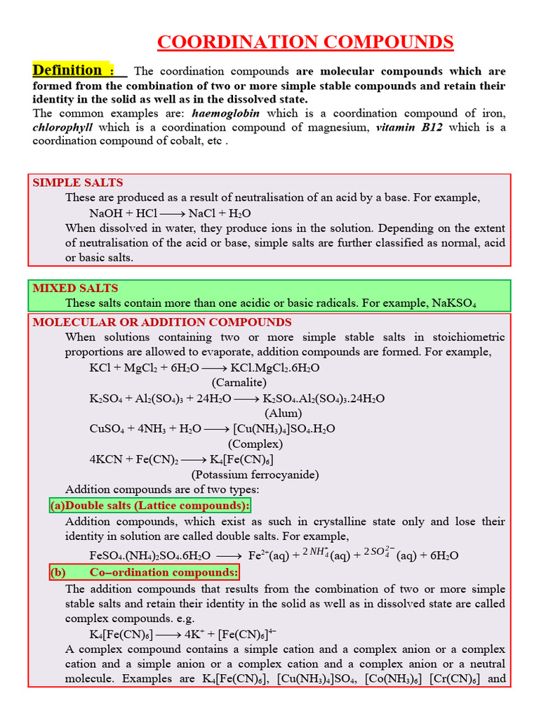 Coordination v1 | PDF | Coordination Complex | Ion