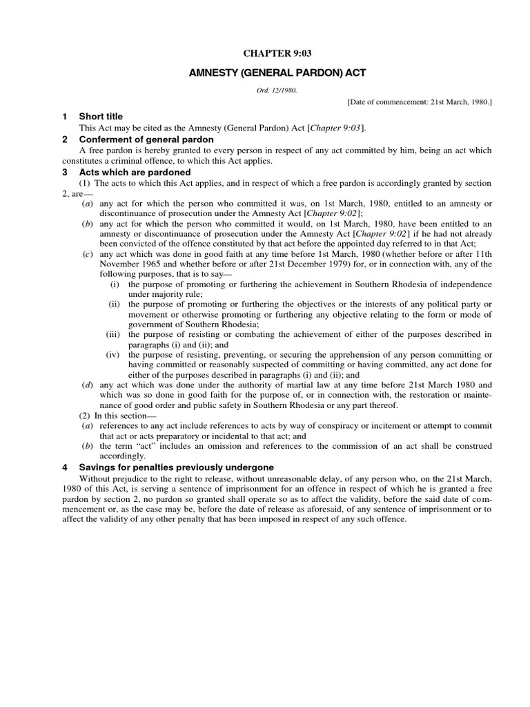 0903 Done | PDF | Pardon | Amnesty