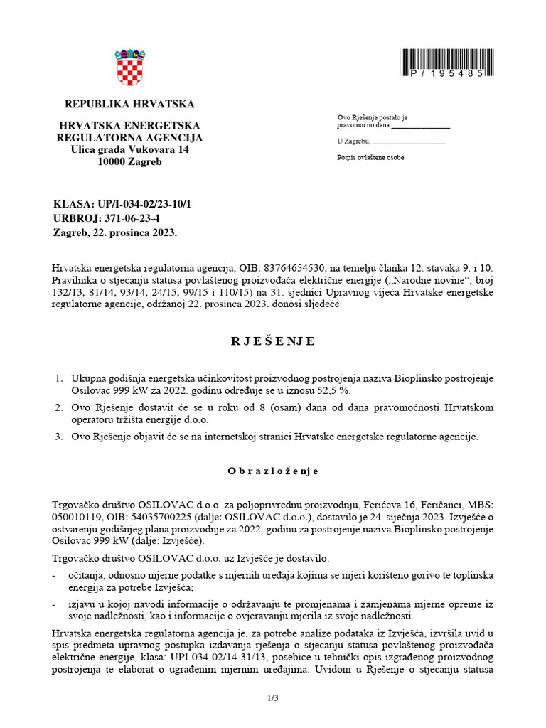 Rjesenje 2023-12-22 07 | PDF