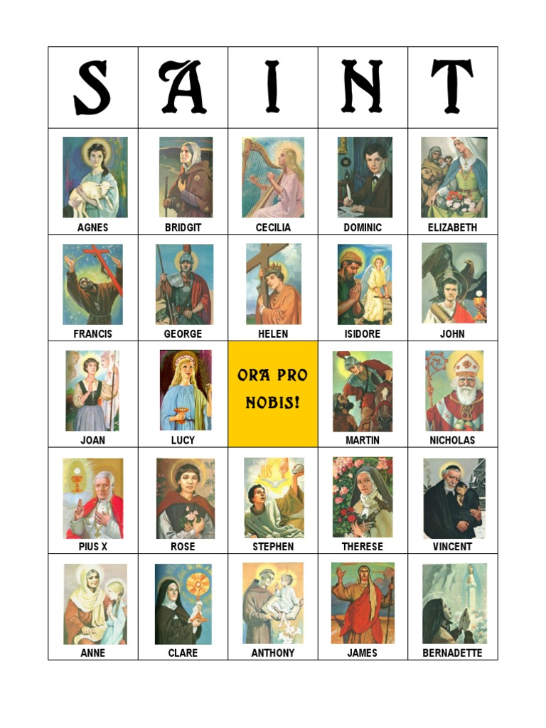 Saint Bingo Cards | PDF | Catholic Theology And Doctrine | Christian Saints