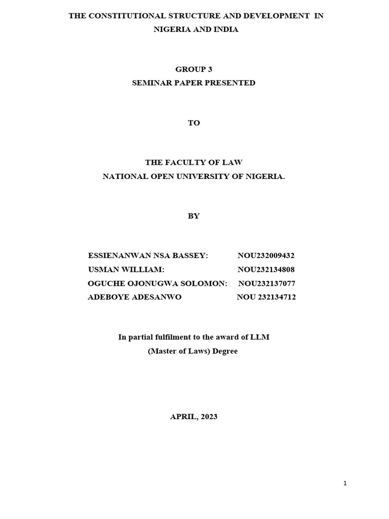 Nigerian and Indian Constitutional Development | PDF | Constitution | Act Of Parliament