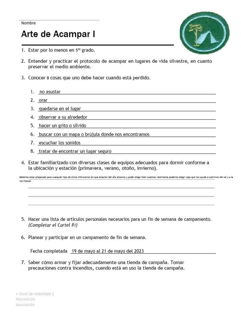 Arte de Acampar 1 | PDF | Cámping | Agua