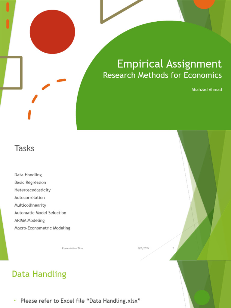 Empirical Assignment | PDF | Econometrics | Autoregressive Integrated Moving Average