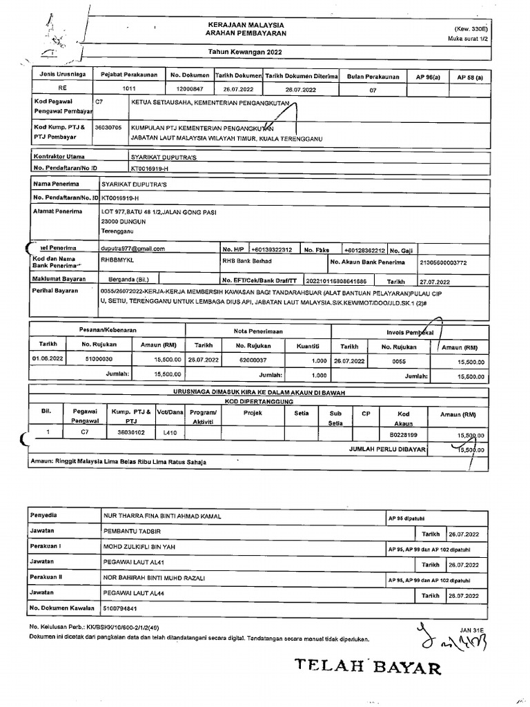 Dokumen Utk Hani Cop Tarikh | PDF