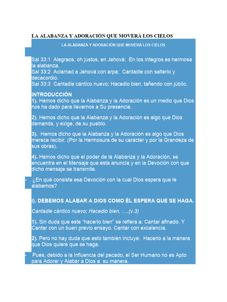 Alabanza y Adoración que Transforman | PDF | Religión y espiritualidad