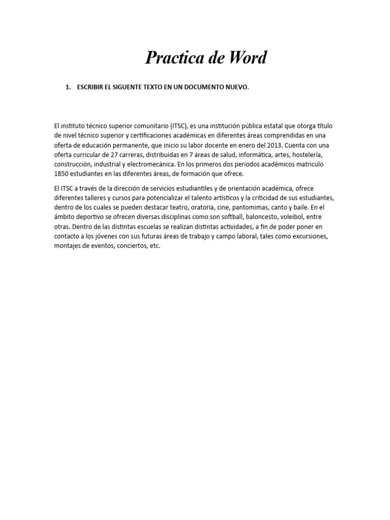 practica de word 4 | PDF | Maestros