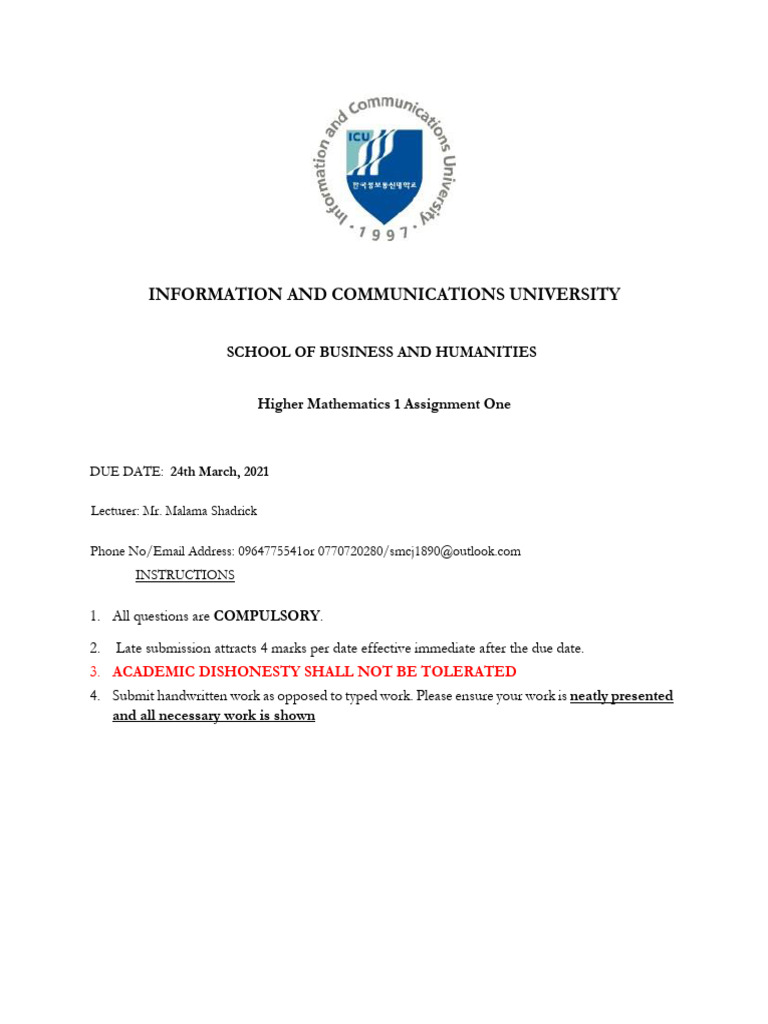 524.higher Maths Assnmt1 Jan-June 2021 | PDF | Logarithm | Complex Number
