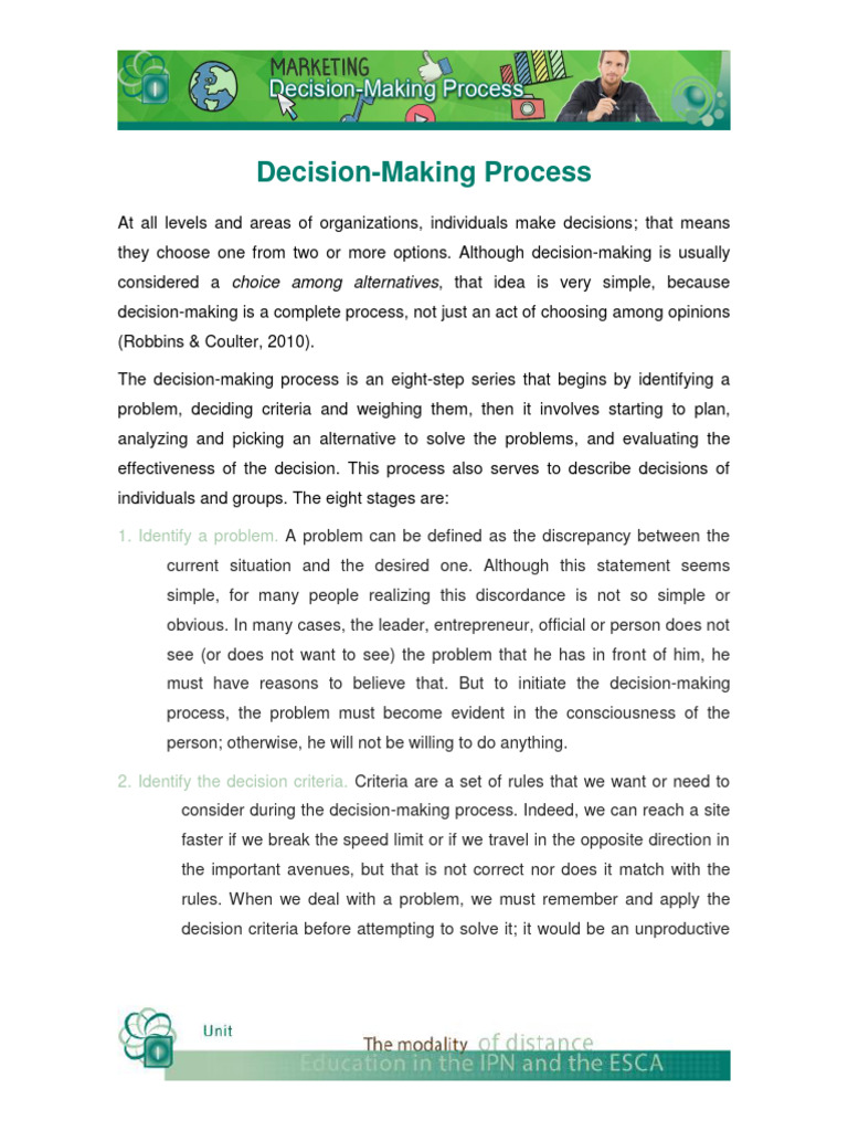 Decision-Making Process Explained | PDF | Decision Making | Strategic Management