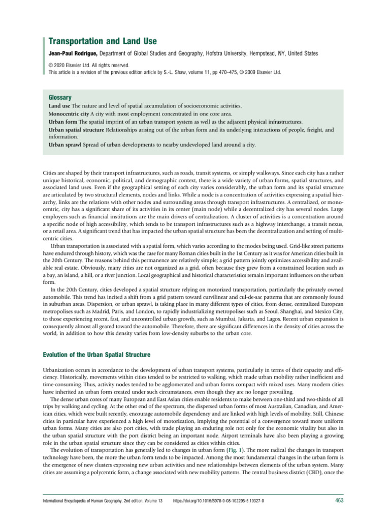 Urban Form and Transportation Dynamics | PDF | Transport | Urban Sprawl