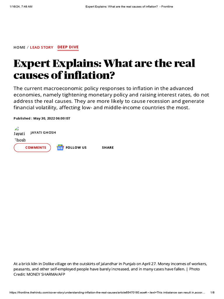 Real Causes of Inflation Explained | PDF | Inflation | Macroeconomics