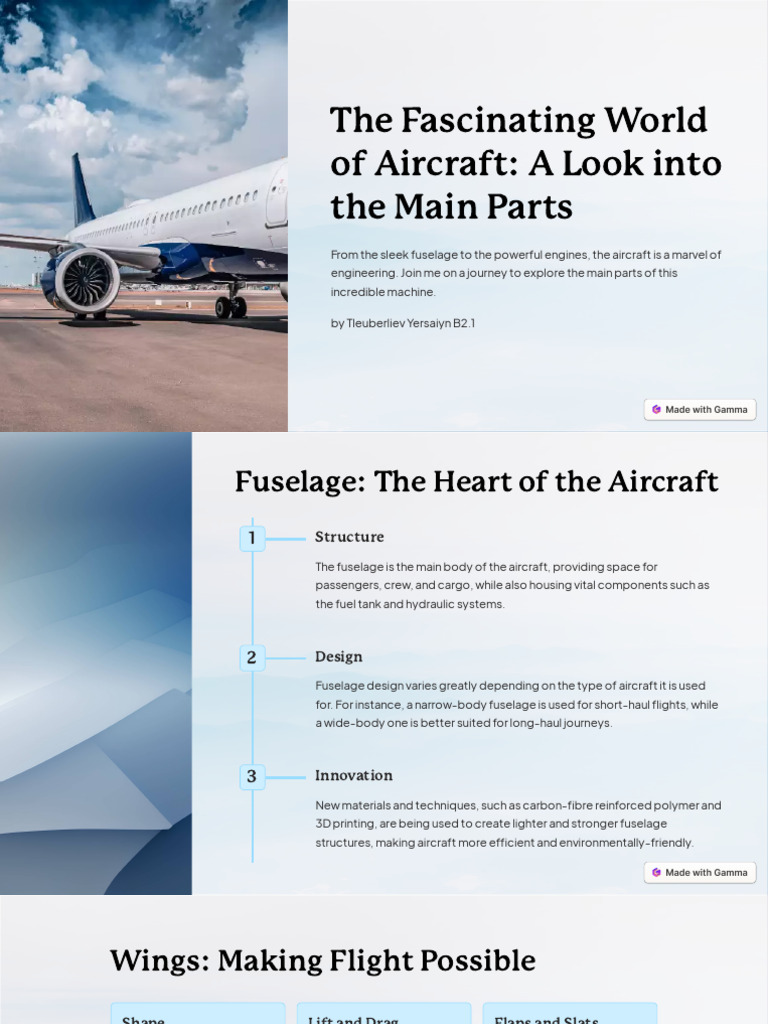 The Fascinating World of Aircraft A Look Into The Main Parts | PDF ...