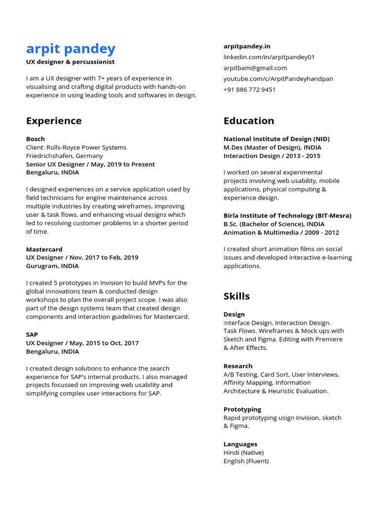 Arpit Pandey Resume | Download Free PDF | Usability | Information Technology