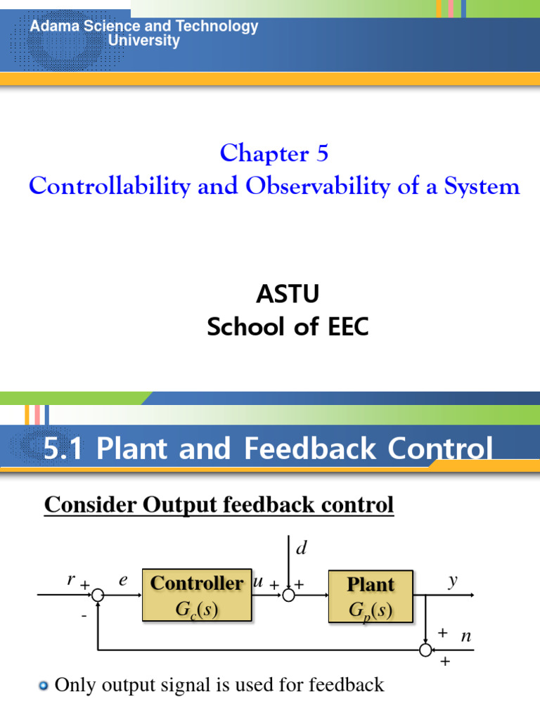 Chapter 5 Controllability And Observability Pdf Linear Algebra