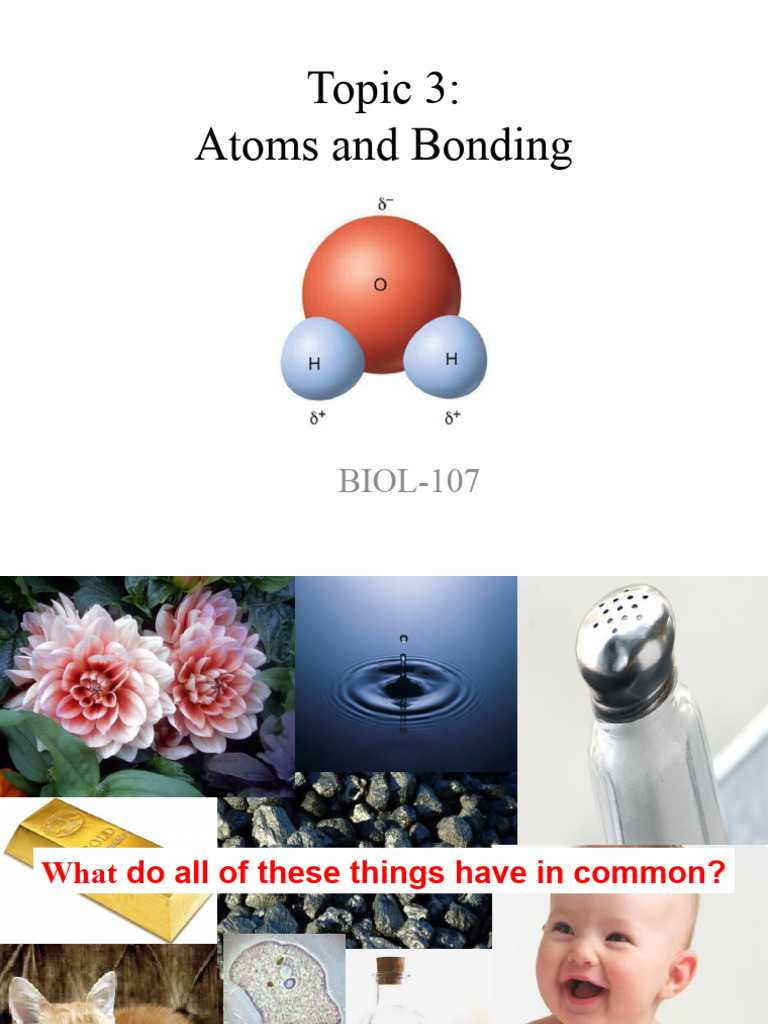 Topic 3 - Atoms and Bonding + Some Extra Chemistry | PDF | Chemical ...