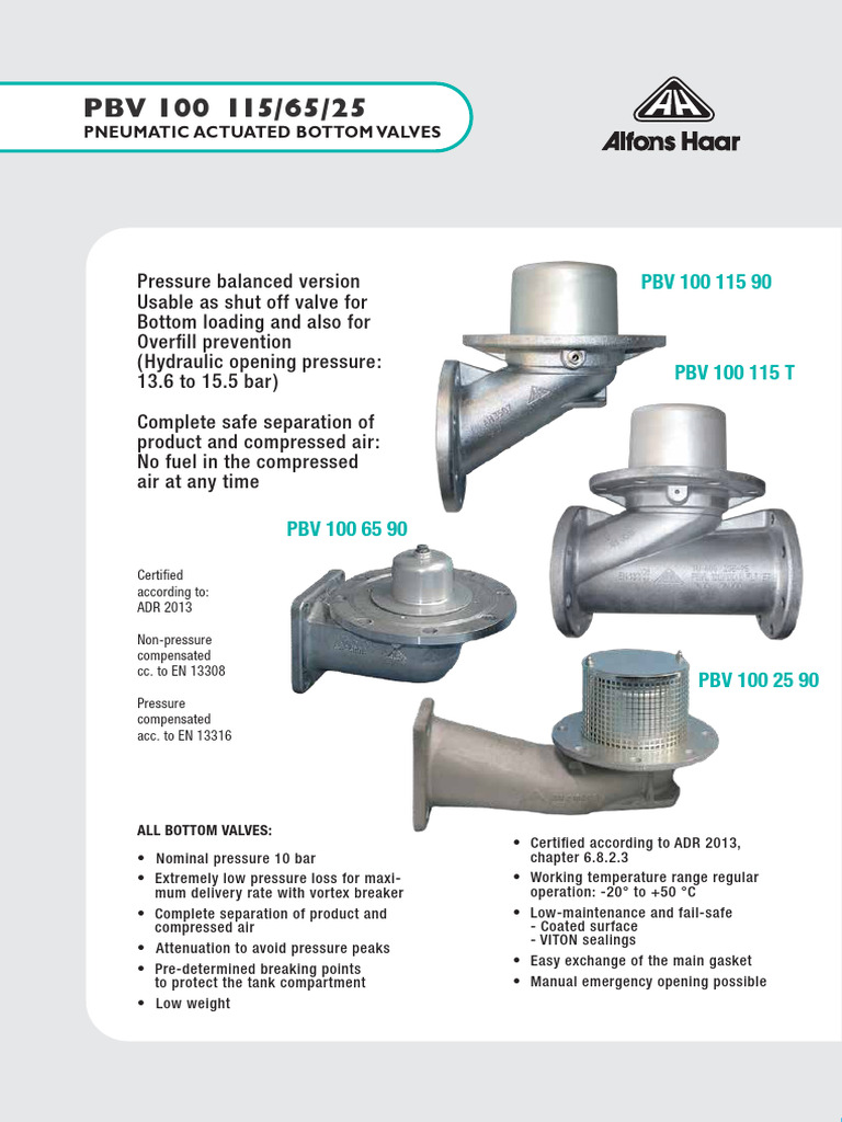 FootValve PBV Productflyer | PDF | Valve | Manufactured Goods