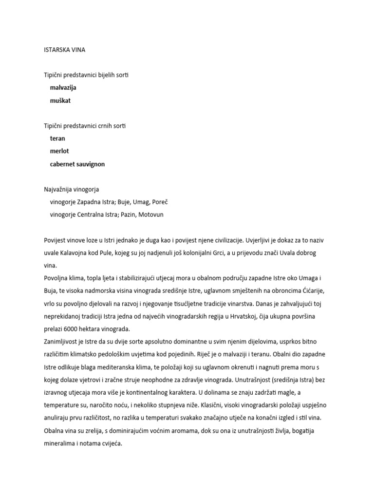 Istarska Vina | PDF