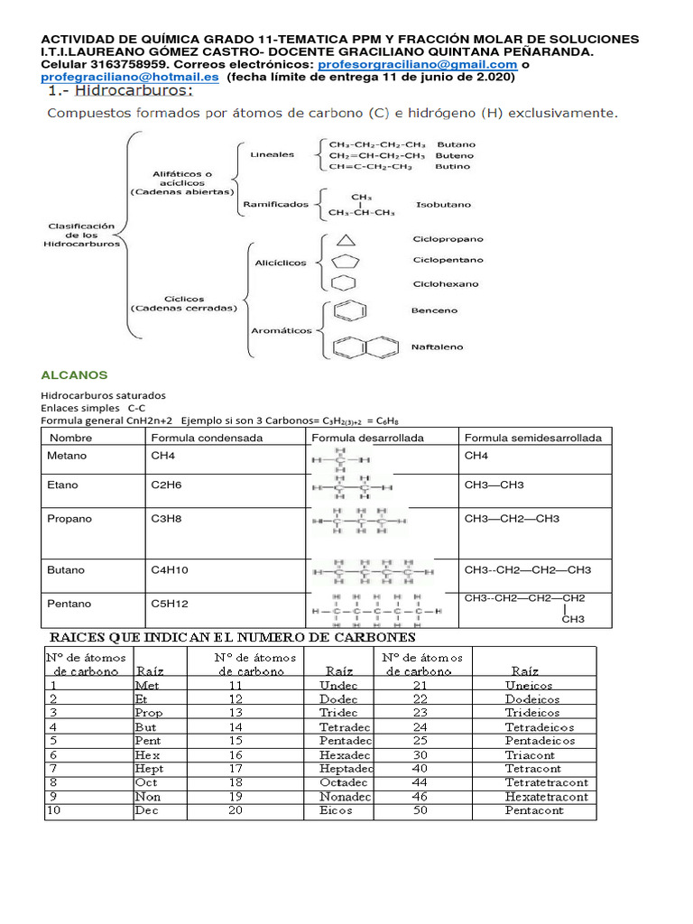 Nomenclatura y Fórmulas de Alcanos | PDF | Ciencias fisicas | Química ...
