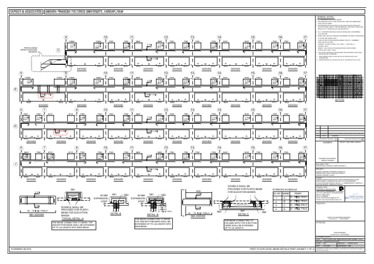First Floor Level Beam Details Part-2 (Sheet-1 of 2) | Download Free ...