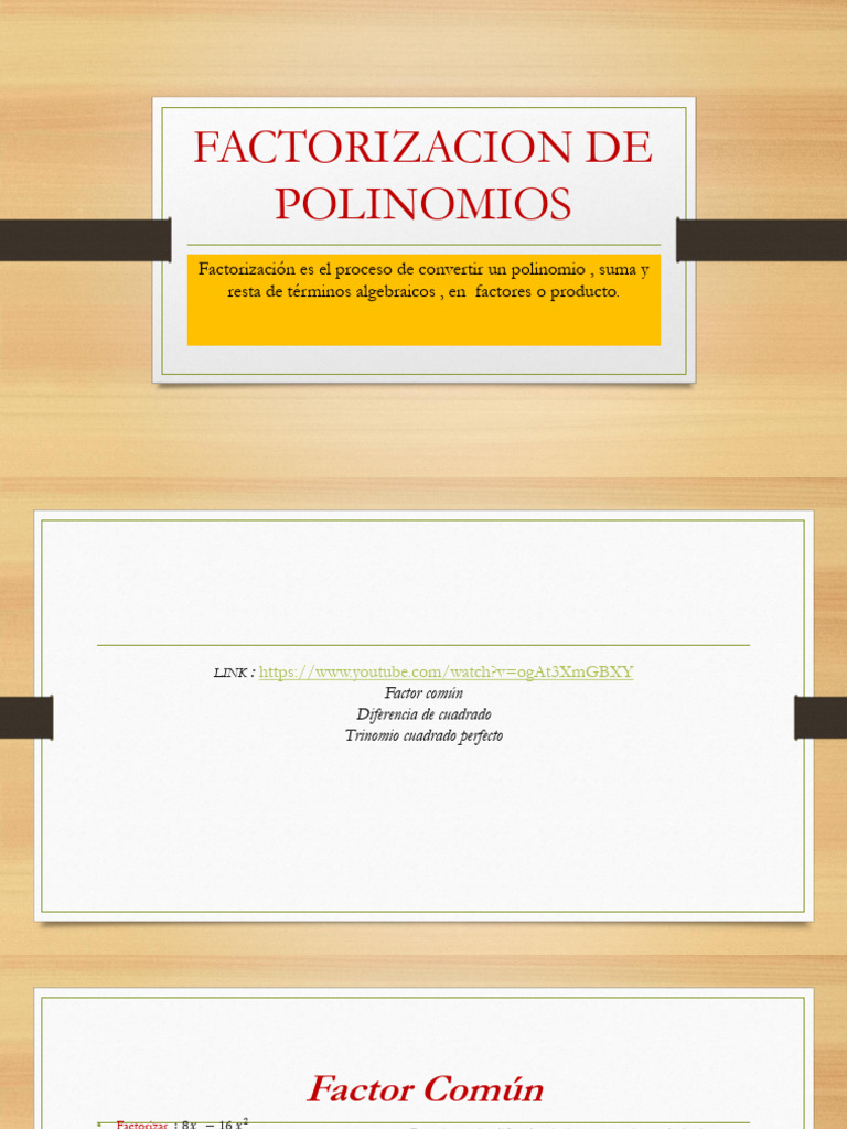 Casos de Factorización | PDF | Factorización | Matemáticas