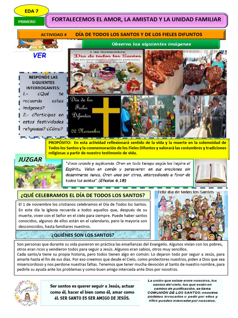 Actividad 3 Exp7 - Primero Secundaria | PDF | eucaristía | Oración