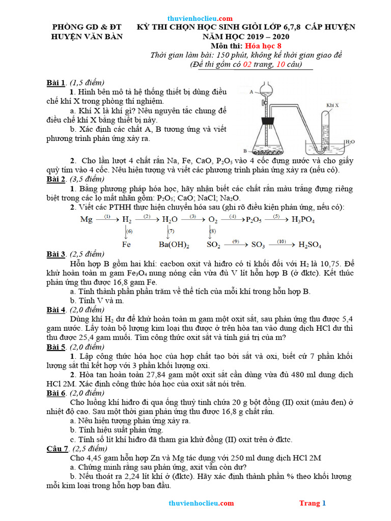 55 de Thi HSG Hoa 8 | PDF