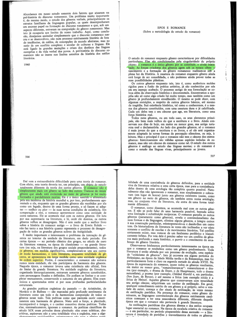 Bakhtin - Epos e Romance | PDF