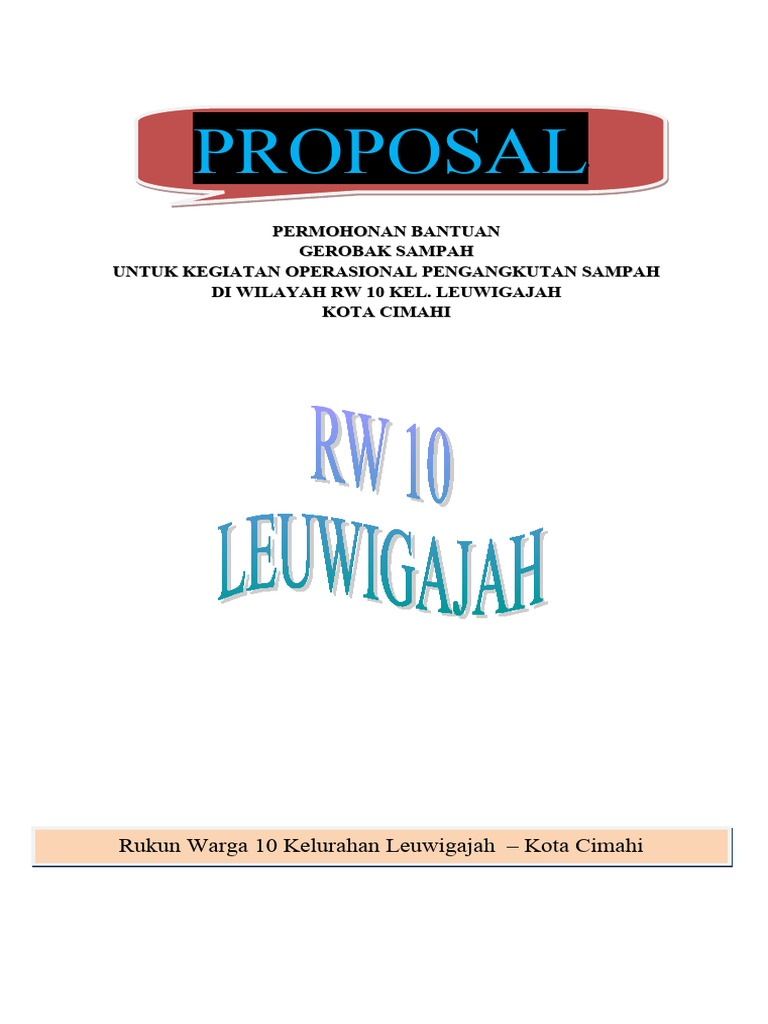 Proposal (Gerobak) RW 10 LG | PDF