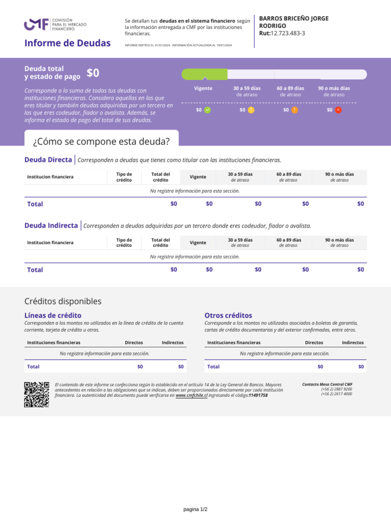 Informe Deuda CMF | PDF | Deuda | Crédito