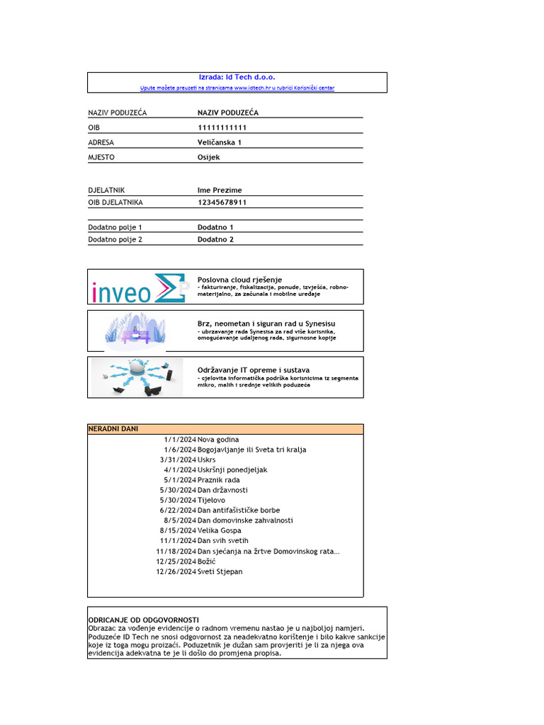 23122937244-Evidencija Idtech Web 2024 Napredno-V2 | PDF