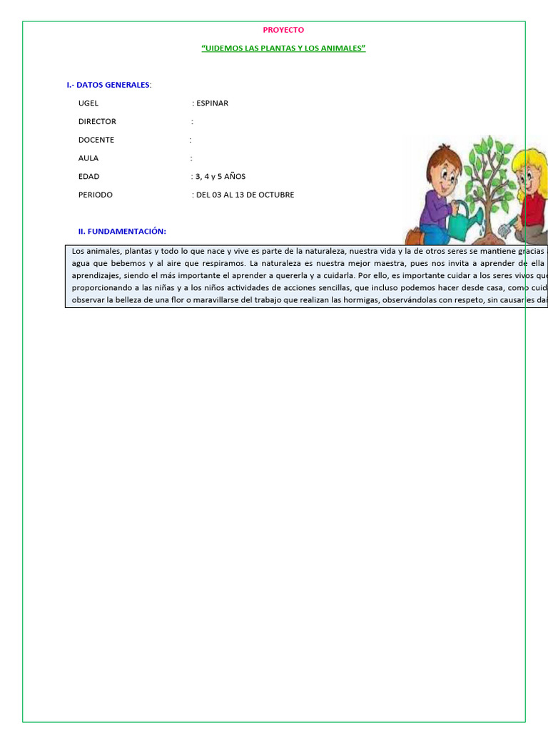 Experiencia Plantas y Animales | PDF | Evaluación | Aprendizaje