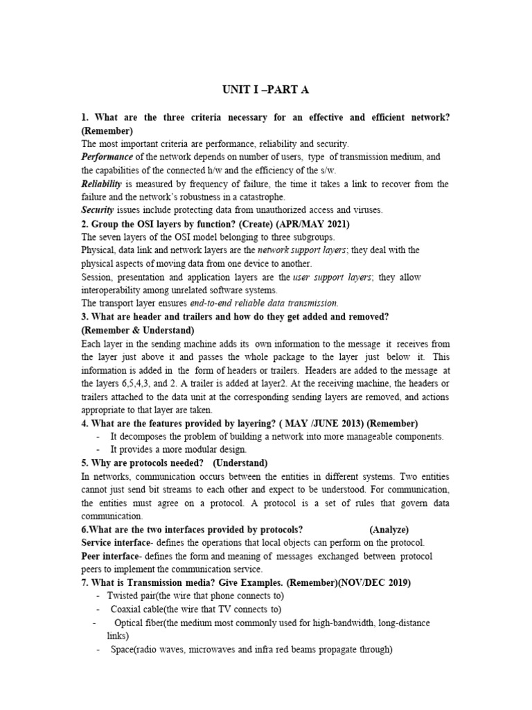 CN QB | PDF | Computer Network | Network Topology
