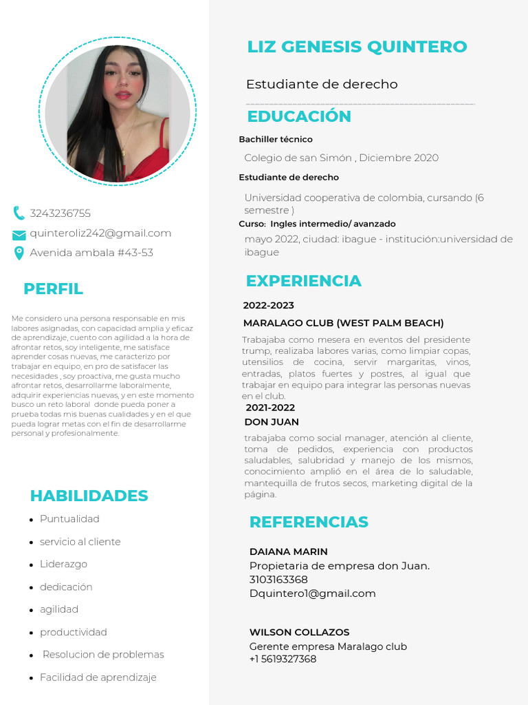 Curriculum Liz Genesis Quintero | PDF | Cognición