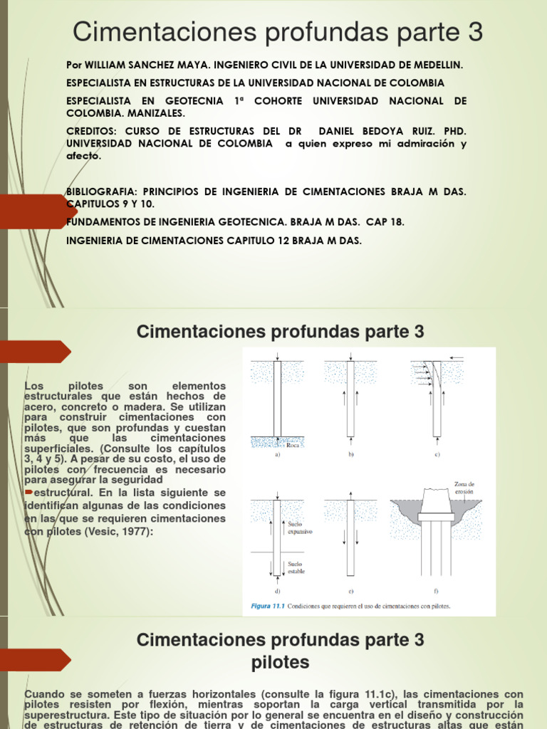 Cimentaciones Profundas Parte 3 Y 4 | PDF | Fundación (Ingeniería) | Fundación profunda