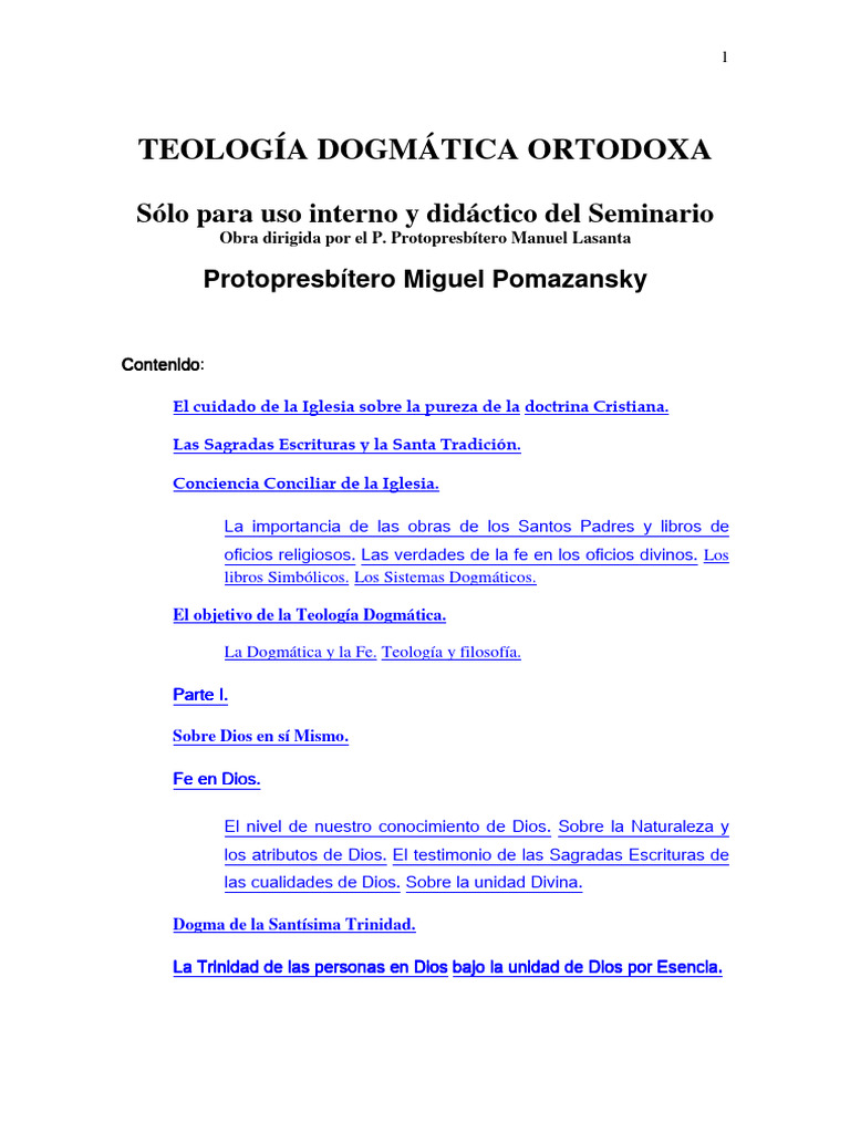 Teología Dogmática Ortodoxa: Doctrina y Fe | PDF | Dogma | Trinidad