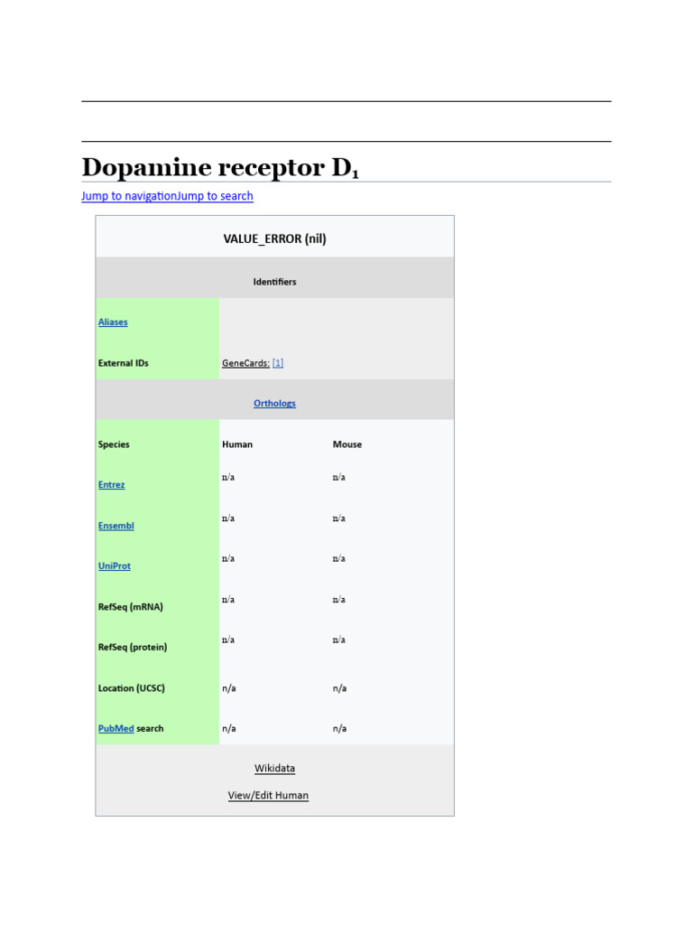 d1 Receptors | PDF | Neurophysiology | Cell Biology