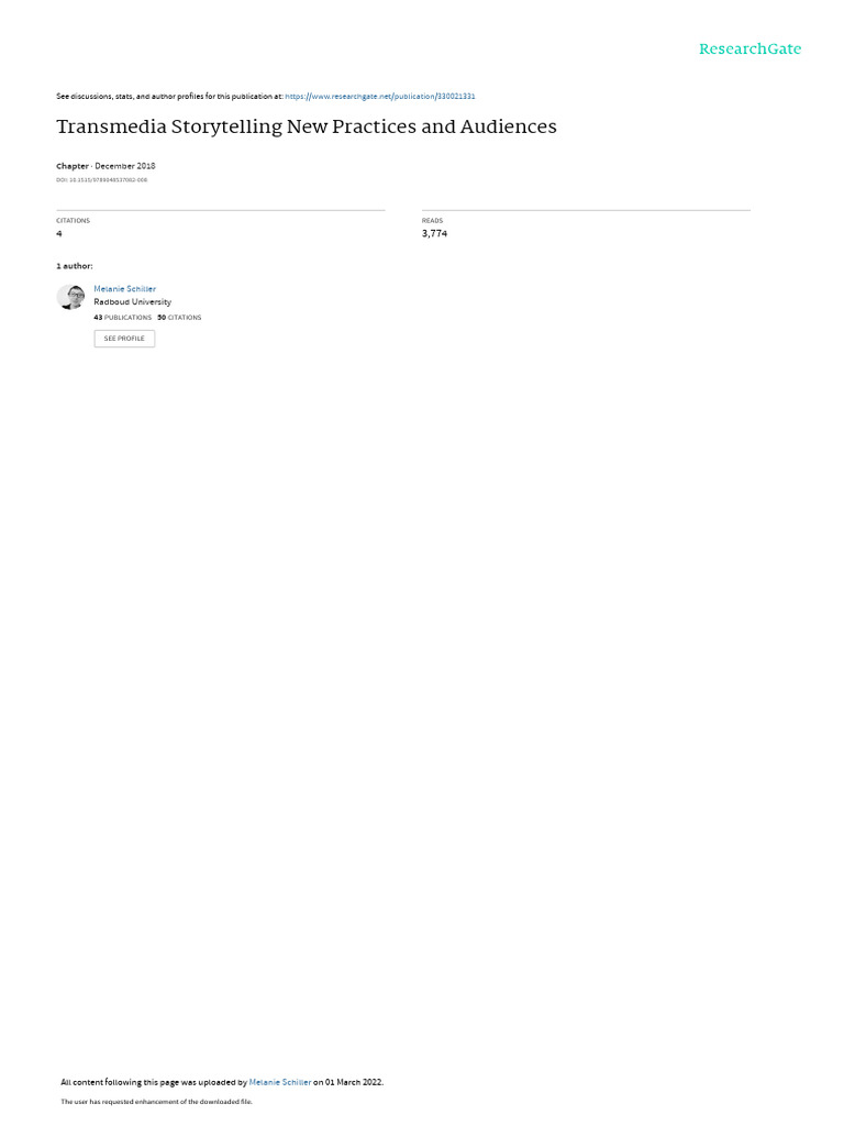 Transmedia Storytelling Insights | PDF | Narrative | Human Communication