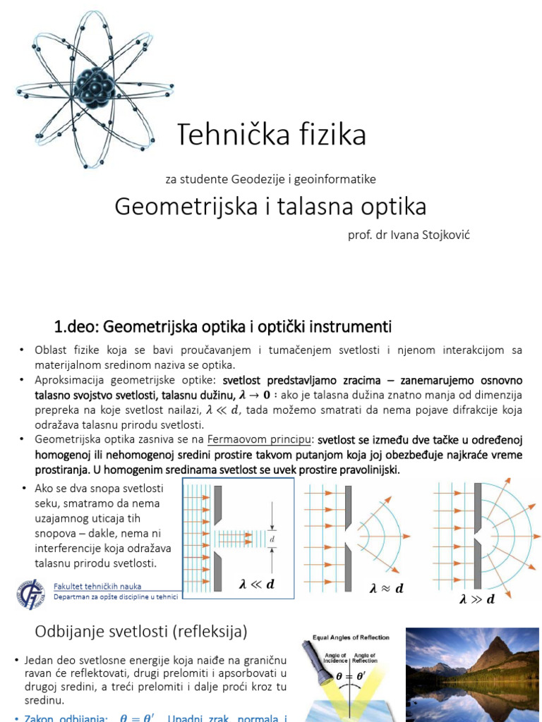 10 GEO Geometrijska I Talasna Optika | PDF
