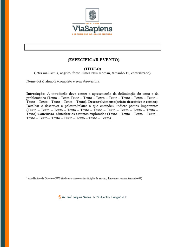 Modelo Relatório FVS | PDF